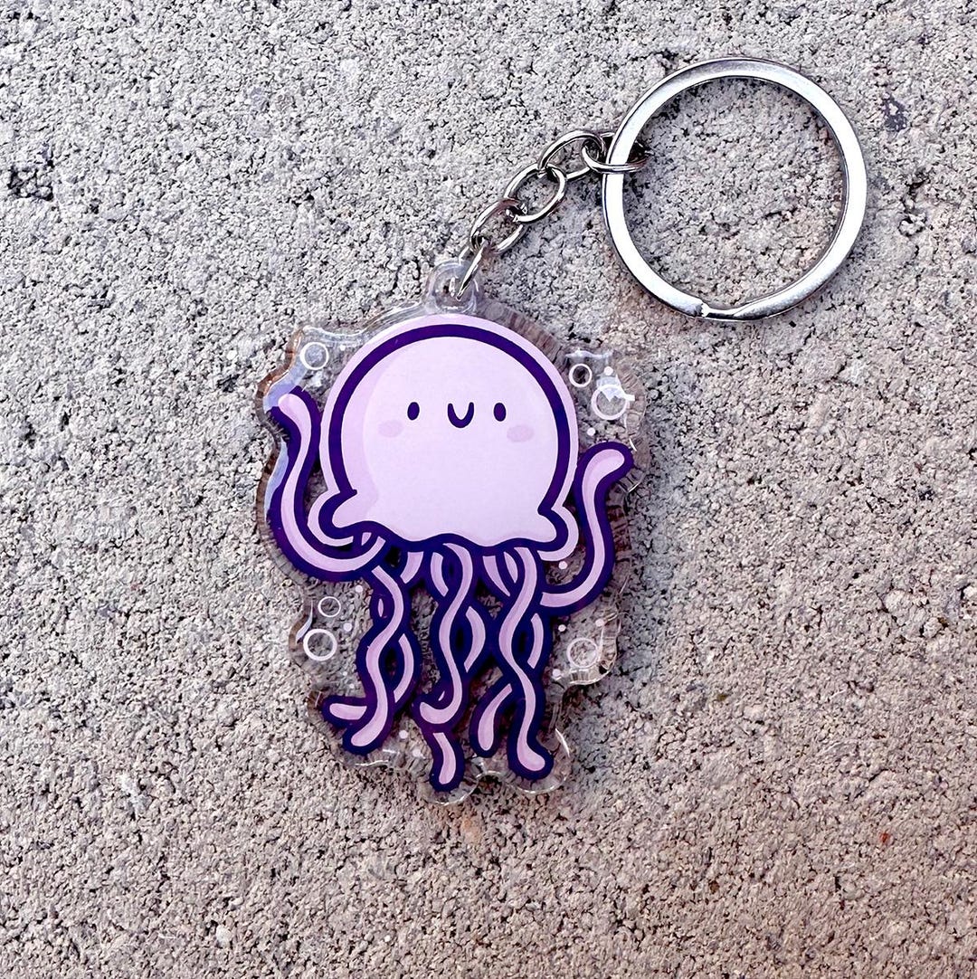 Jellyfish Keychain | Cute Keychain | Kawaii Keychain | Cute Ocean ...