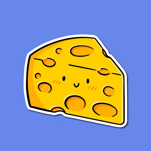 Cheese Sticker Weatherproof Vinyl Sticker Waterproof - Etsy