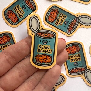 Can of Beans Mini Sticker | Waterproof Sticker |kawaii Food Vinyl ...