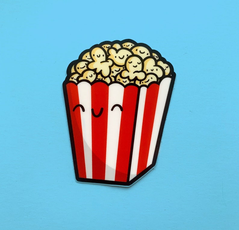 Popcorn Vinyl Sticker Waterproof Sticker Movie Theater | Etsy