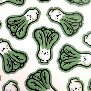 Mini Bok Choy Vinyl Sticker | Waterproof Phone Sticker | Kawaii Veggies ...