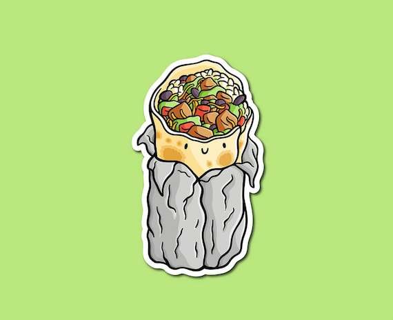 Burrito Sticker Weatherproof Vinyl Sticker Waterproof - Etsy