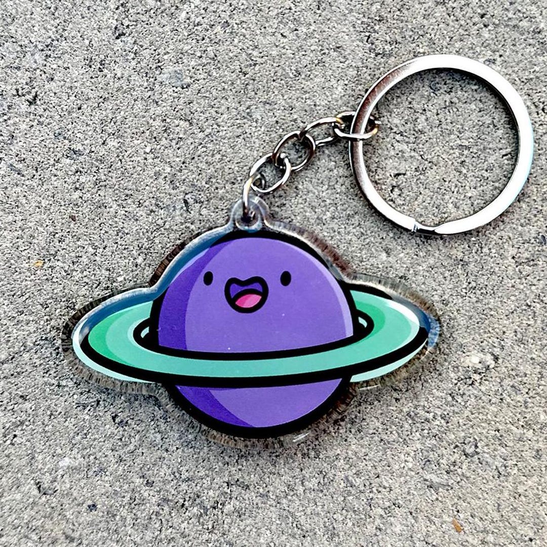 Saturn Keychain Cute Acrylic Keychain Outer Space Keychain Planets ...