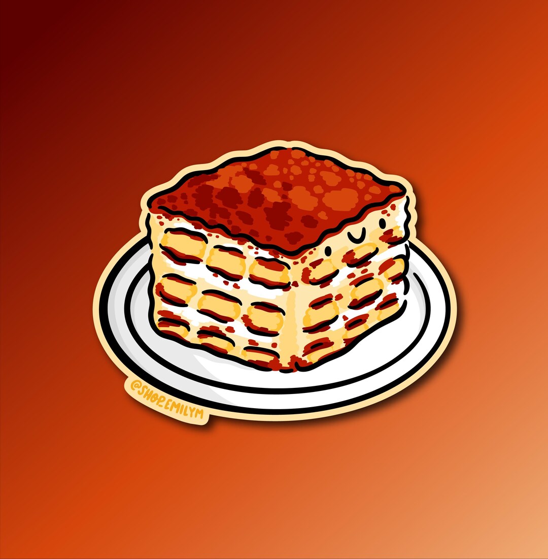 Tiramisu Sticker | Weatherproof Vinyl Sticker | Kawaii Food Sticker ...