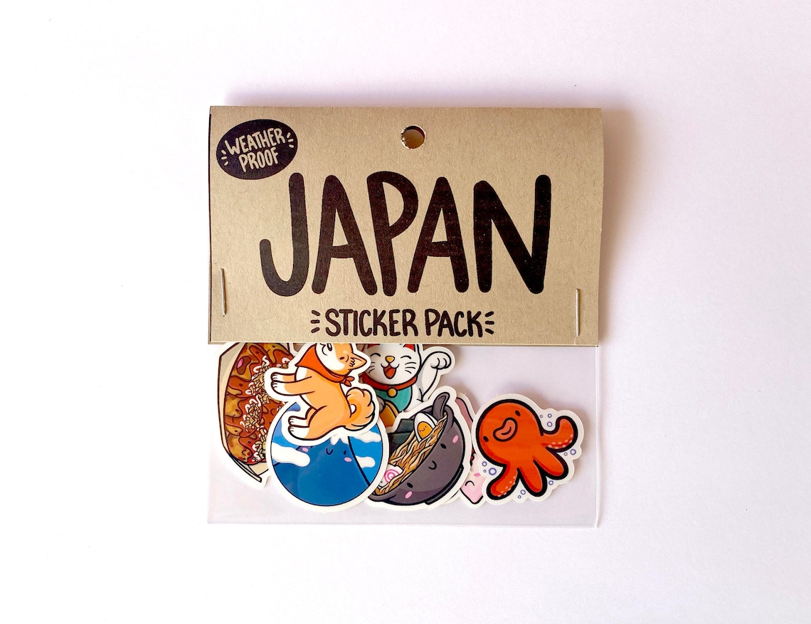 Waterproof Japan Sticker Pack Weatherproof Sticker Anime | Etsy