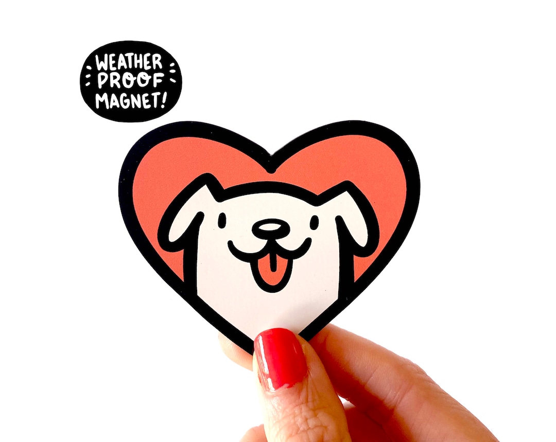 Dog Heart Magnet | Vinyl Magnet | Die Cut Magnet | Small Gift | Dog ...