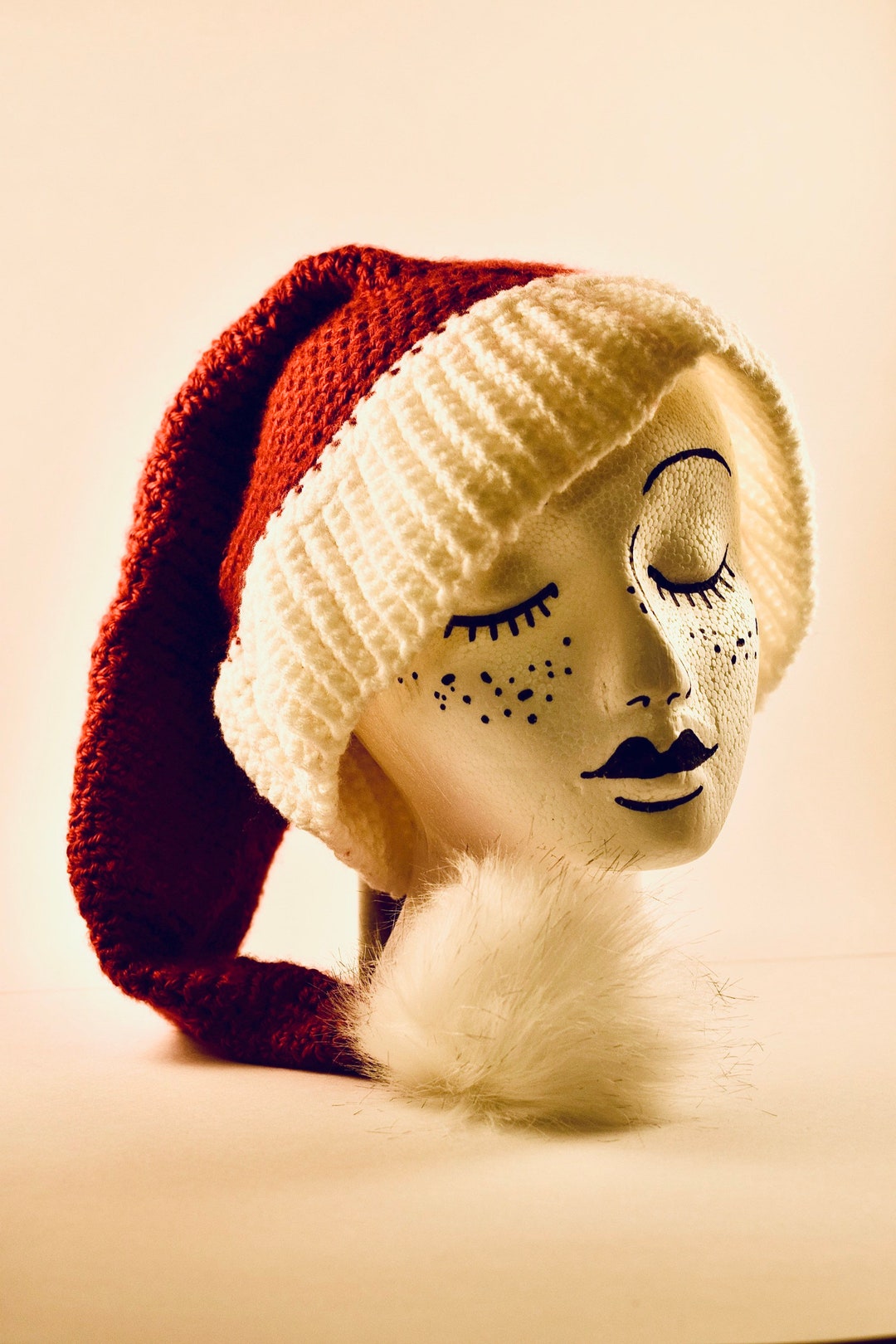 Handmade and Crocheted Slouchy Santa Hats for All Ages - Etsy