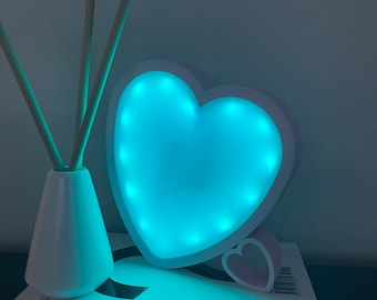 3d Printed Rgb Heart Lamp - Etsy