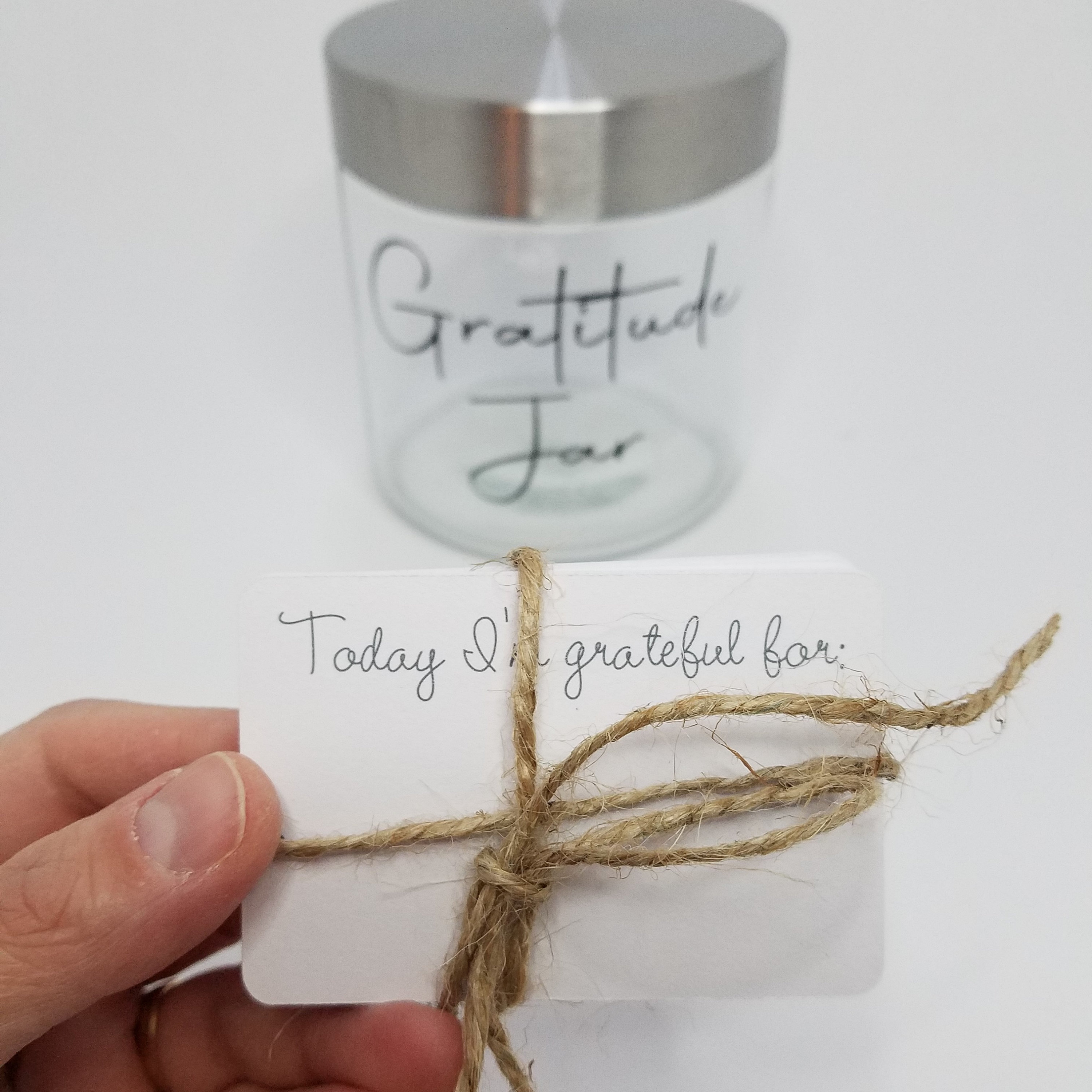 Black Vinyl Gratitude Jar With Cards Positive Vibes Blessed Thankfully ...