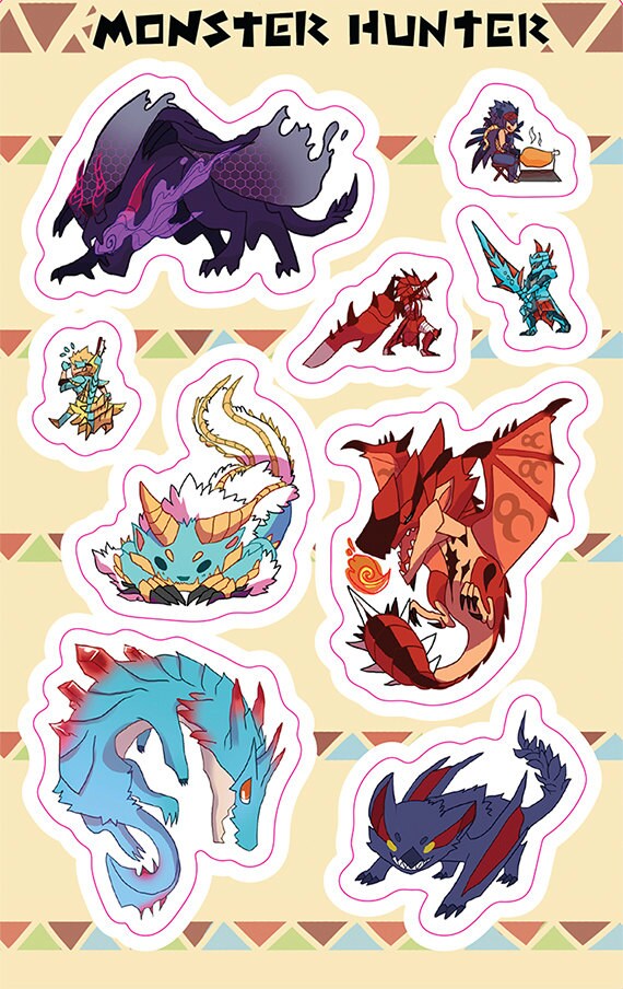 Monster Hunter Sticker Sheet (2 Designs) - Etsy