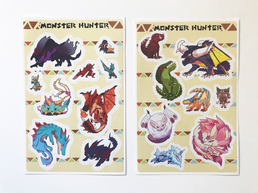 Monster Hunter Sticker Sheet (2 Designs) - Etsy