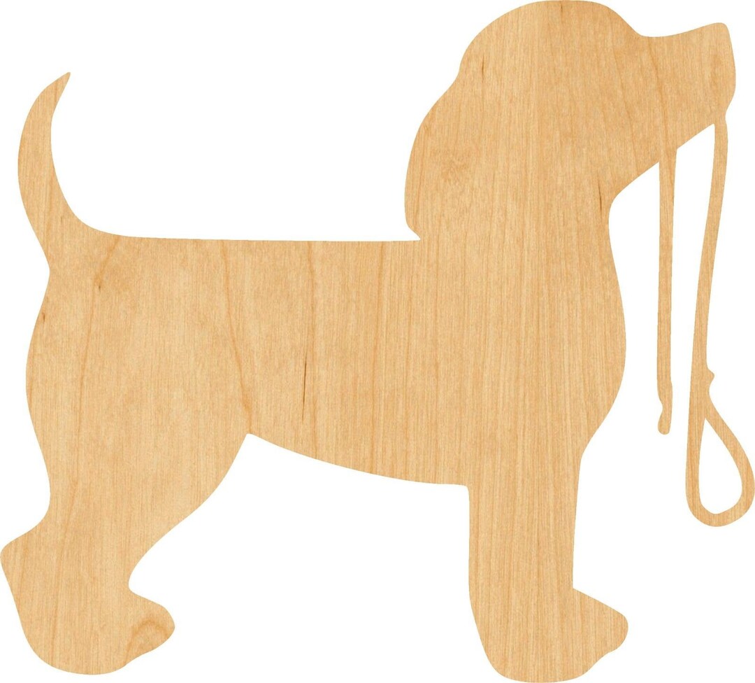 Dog With Leash Wooden Laser Cut Out Shape Great for Crafting - Etsy