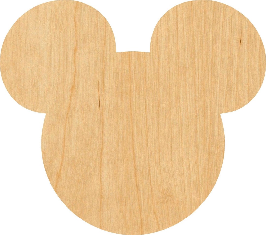 Mickey Mouse Head Wooden Laser Cut Out Shape - Great for Crafting ...