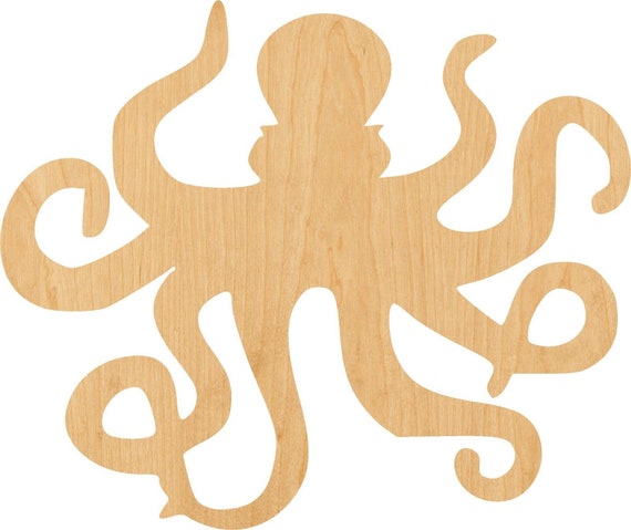 Octopus 2 Wooden Laser Cut Out Shape Great for Crafting | Etsy