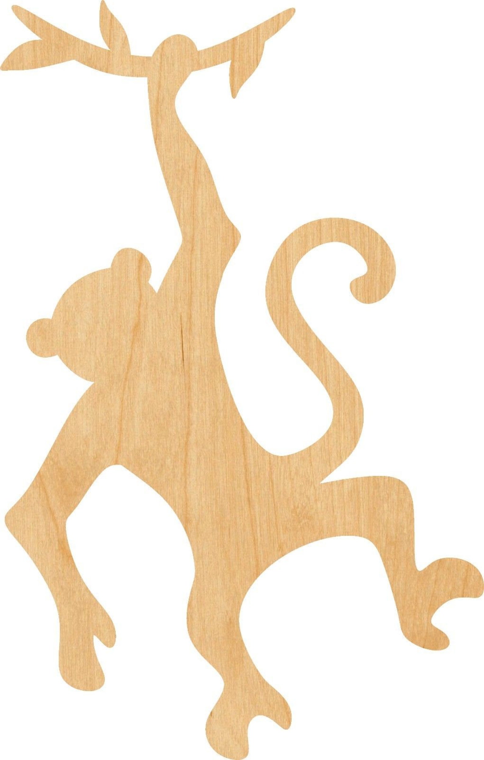Hanging Monkey Wooden Laser Cut Out Shape Great for Crafting - Etsy