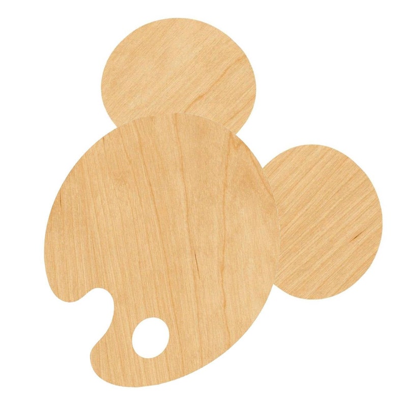 Mickey Mouse Head Paint Palette Wooden Laser Cut Out Shape - Great for ...