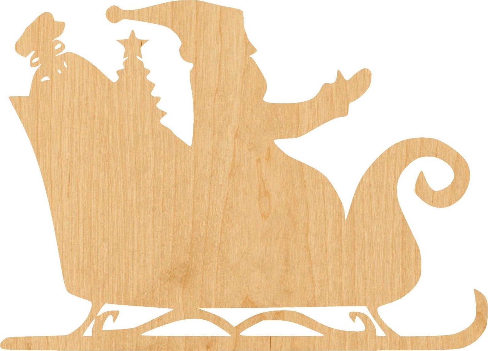 Santa Sleigh Wooden Laser Cut Out Shape Great for Crafting | Etsy