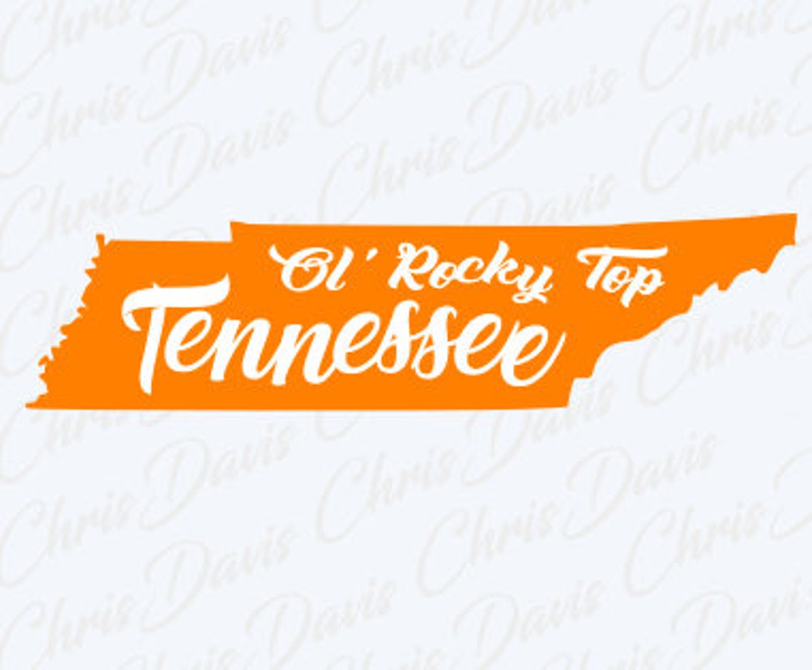 Ol' Rocky Top Tennessee State Cursive Vector Download PNG - Etsy