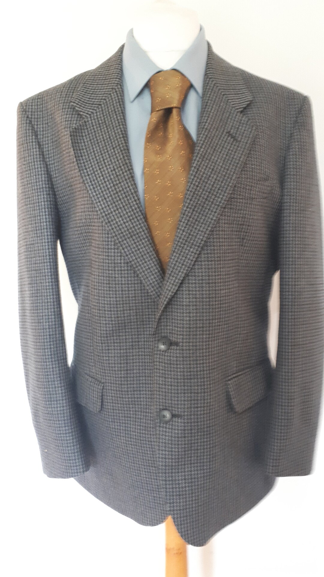 Vintage Mens Blue Checked Tweed Jacket Blazer by Kilmaine Wool Mix ...