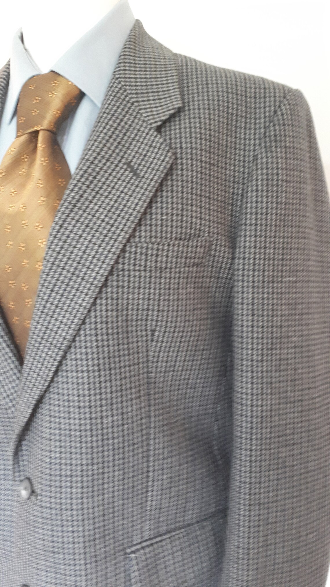 Vintage Mens Blue Checked Tweed Jacket Blazer by Kilmaine Wool Mix ...