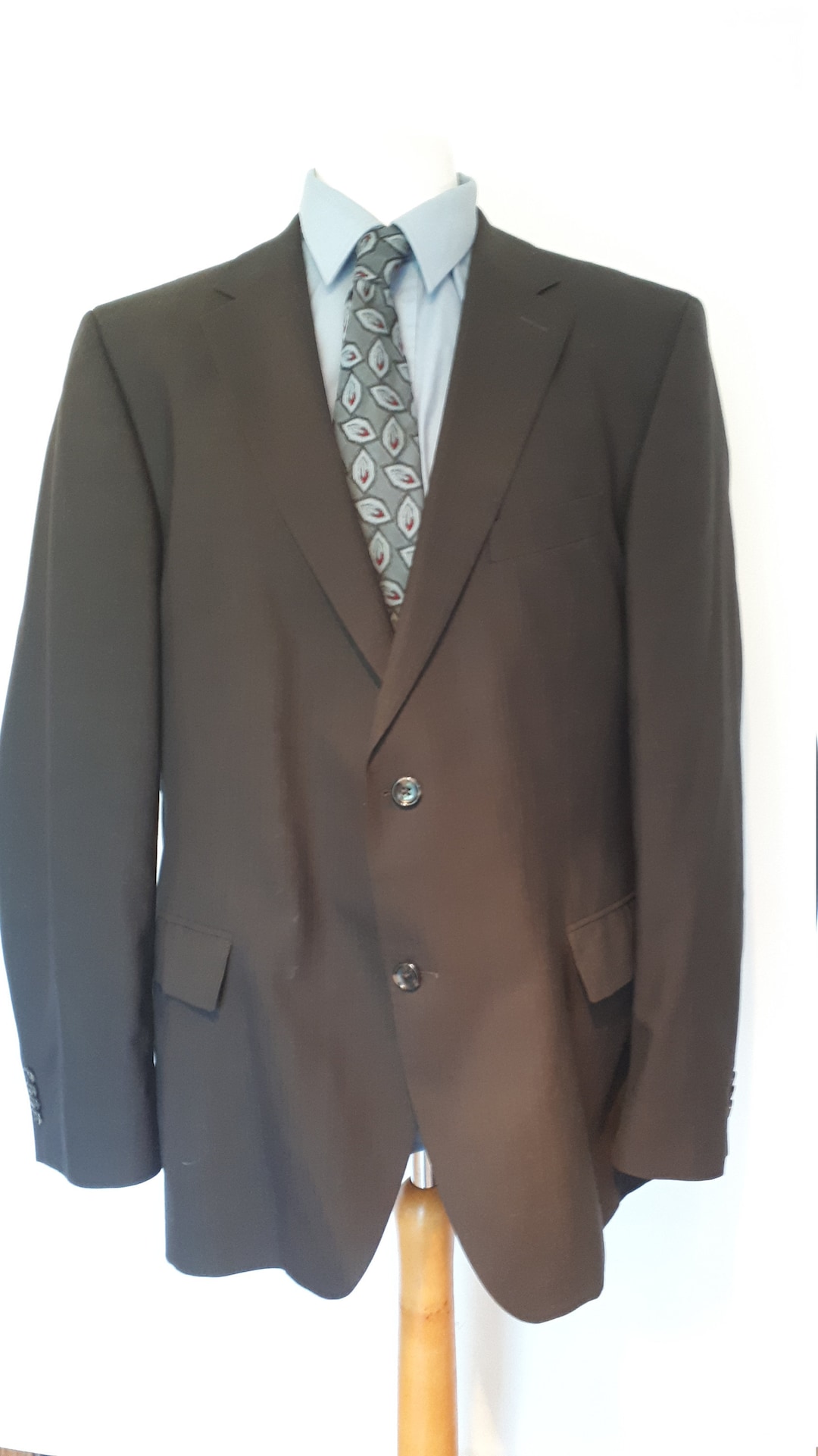 Vintage 90s Mens Jacket by Tommy Hilfiger Wool Grey Blazer With Double ...