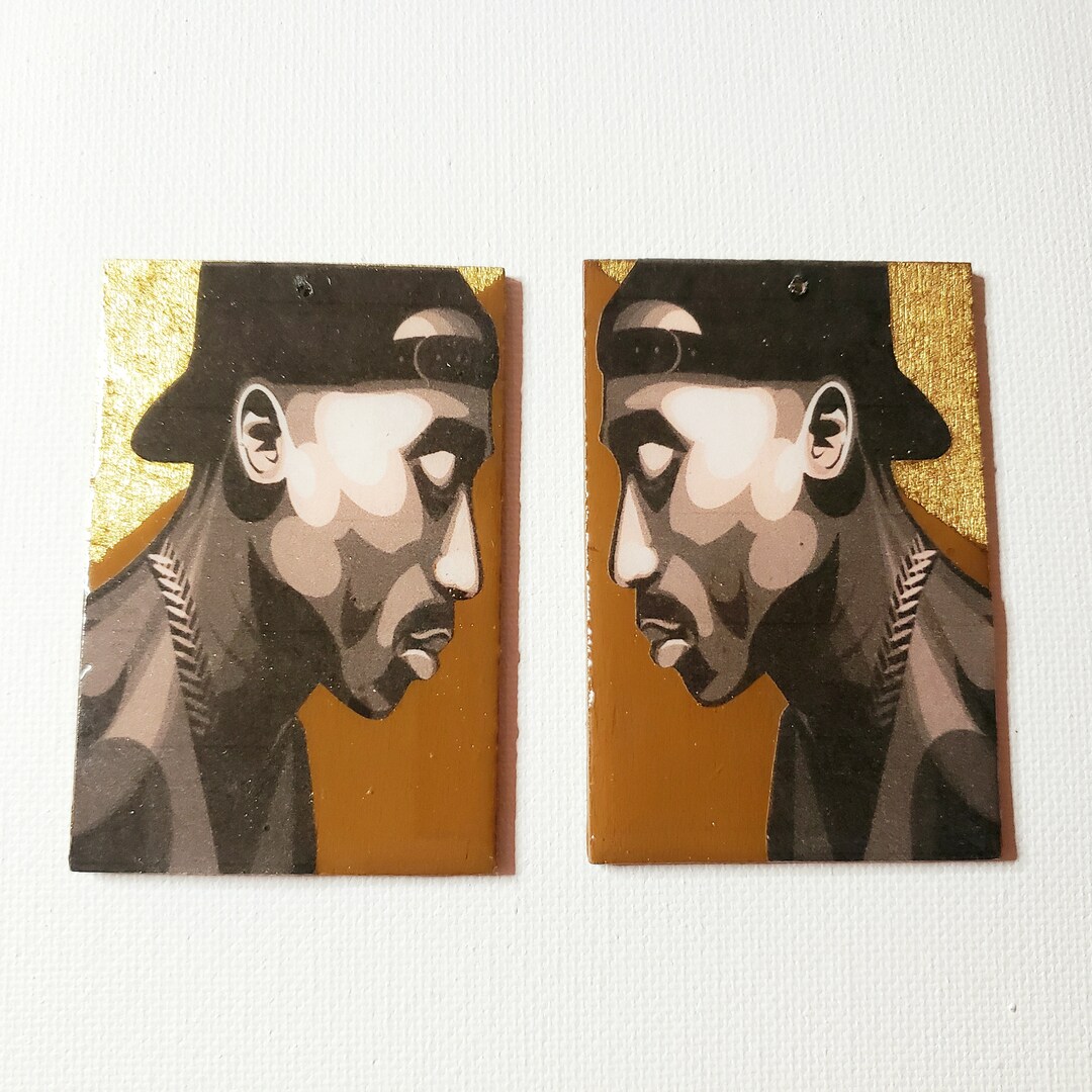 Tupac/2pac; Keep Ya Head up Earrings; Afrocentric, Handpainted, Melanin ...