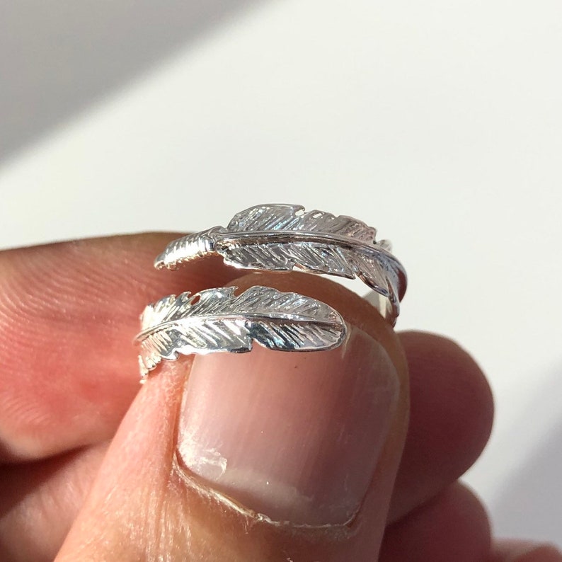Feather Ring Sterling Silver Ring Hallmark Silver - Etsy UK