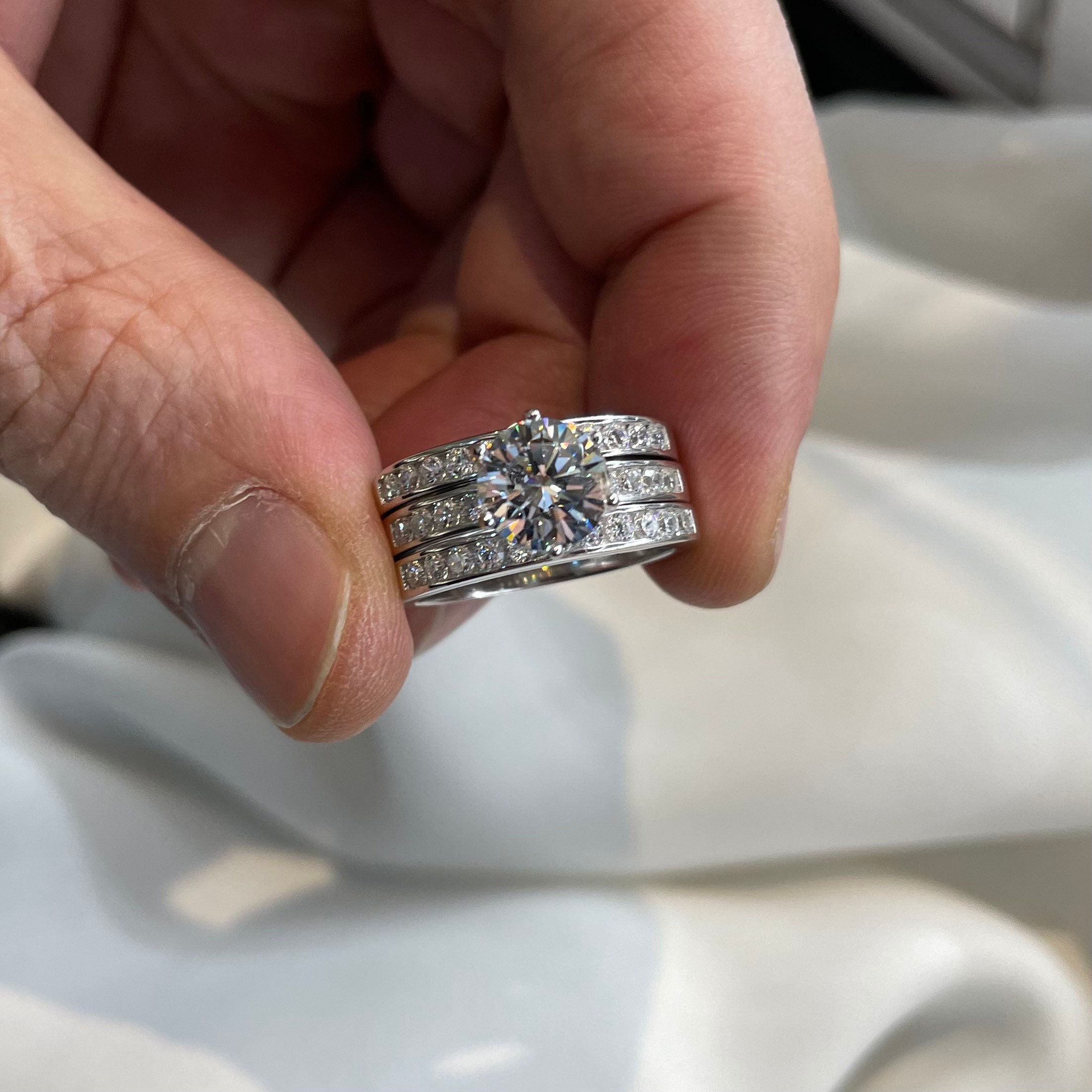 2 CT Created Diamond Rinn Set of Three Band 925 Sterling - Etsy UK