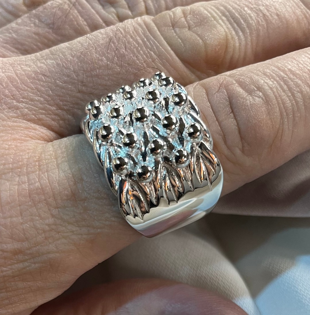 Silver Mens Five Row Keeper Ring S-Z3 Sizes - Gift Boxed Ring 5 ROW ...