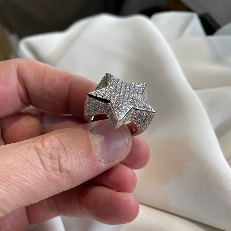 Stunning Sterling Silver 925 Mens Ring Star Design Star - Etsy UK