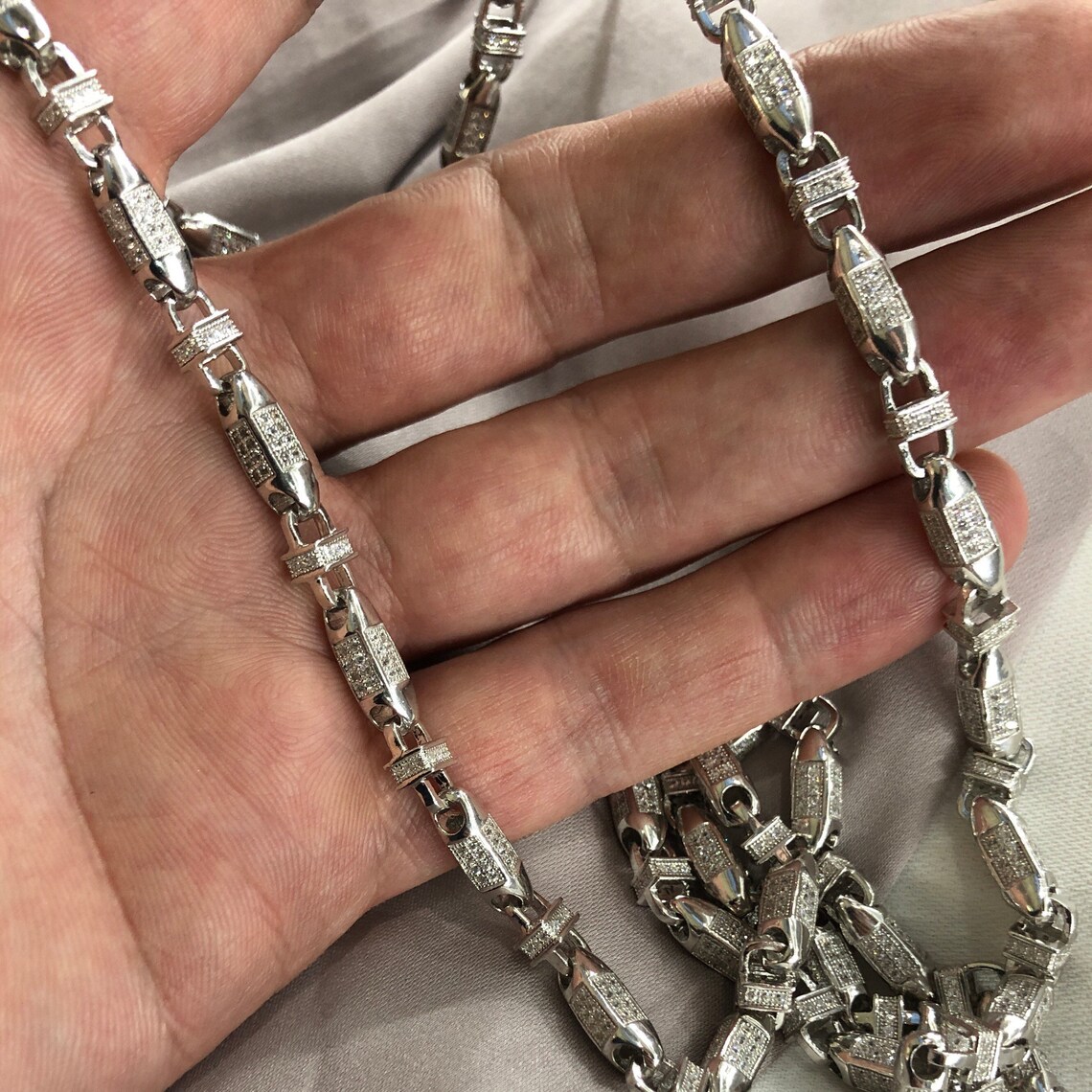 Sterling Silver Men's CZ Chain - Gift Boxed - Etsy