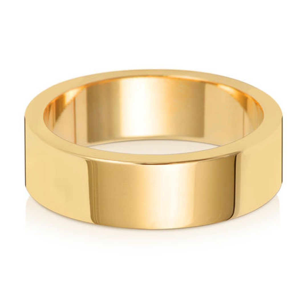 Genuine 18CT Yellow Gold Wedding Ring 18k Flat Flat 6 Mm - Etsy