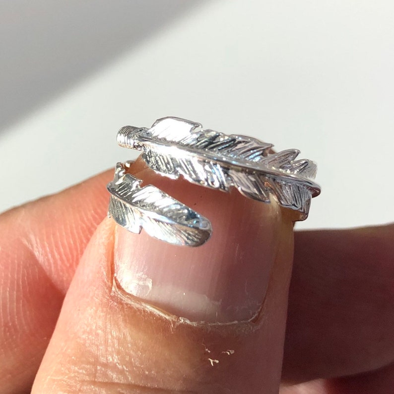 Feather Ring Sterling Silver Ring Hallmark Silver - Etsy UK
