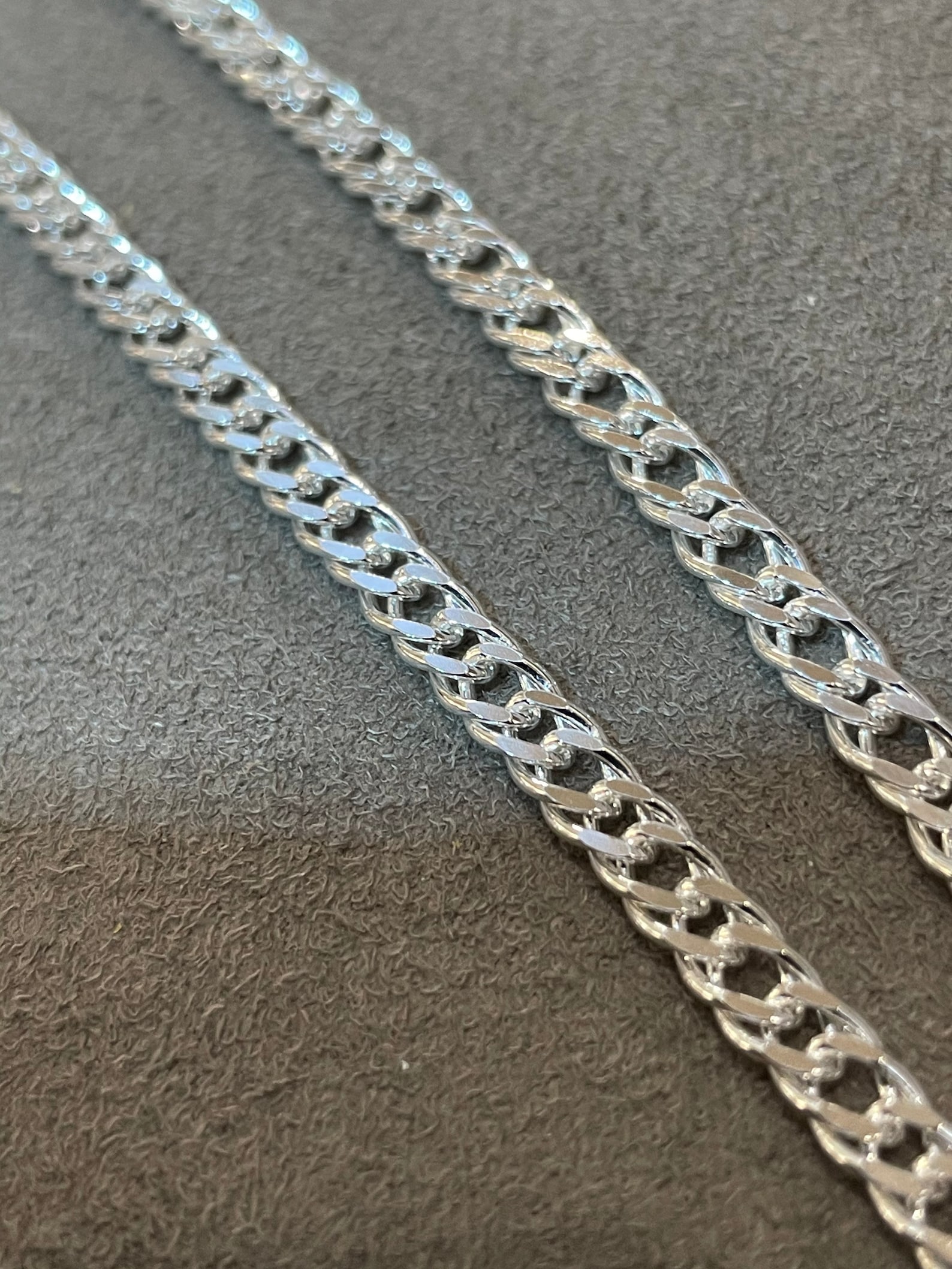 Silver Double Curb Chain Mens Curb Chain Sterling Silver - Etsy UK