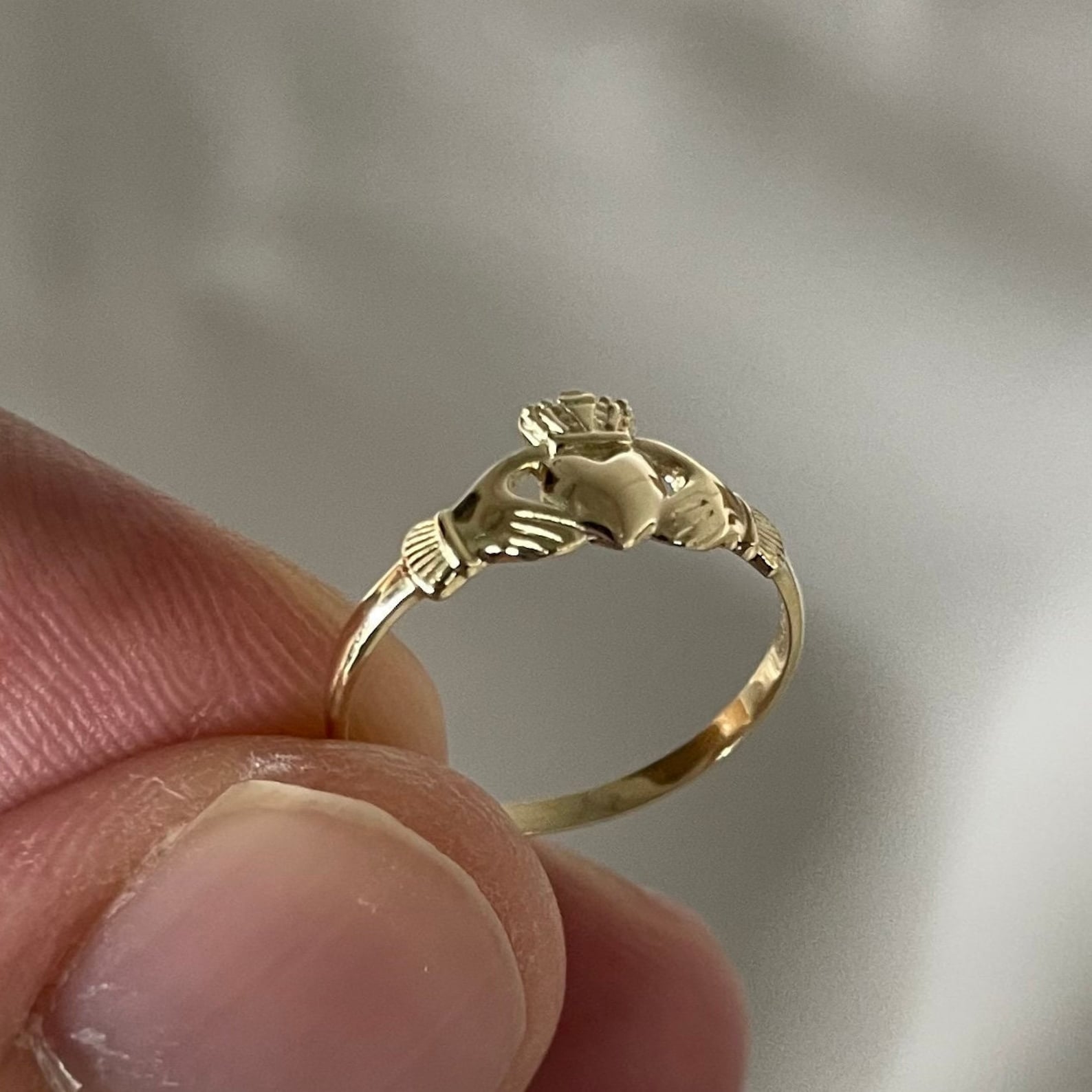 9CT Yellow Gold Baby Claddagh Ring: Heart Signet, Gift Boxed - Etsy UK