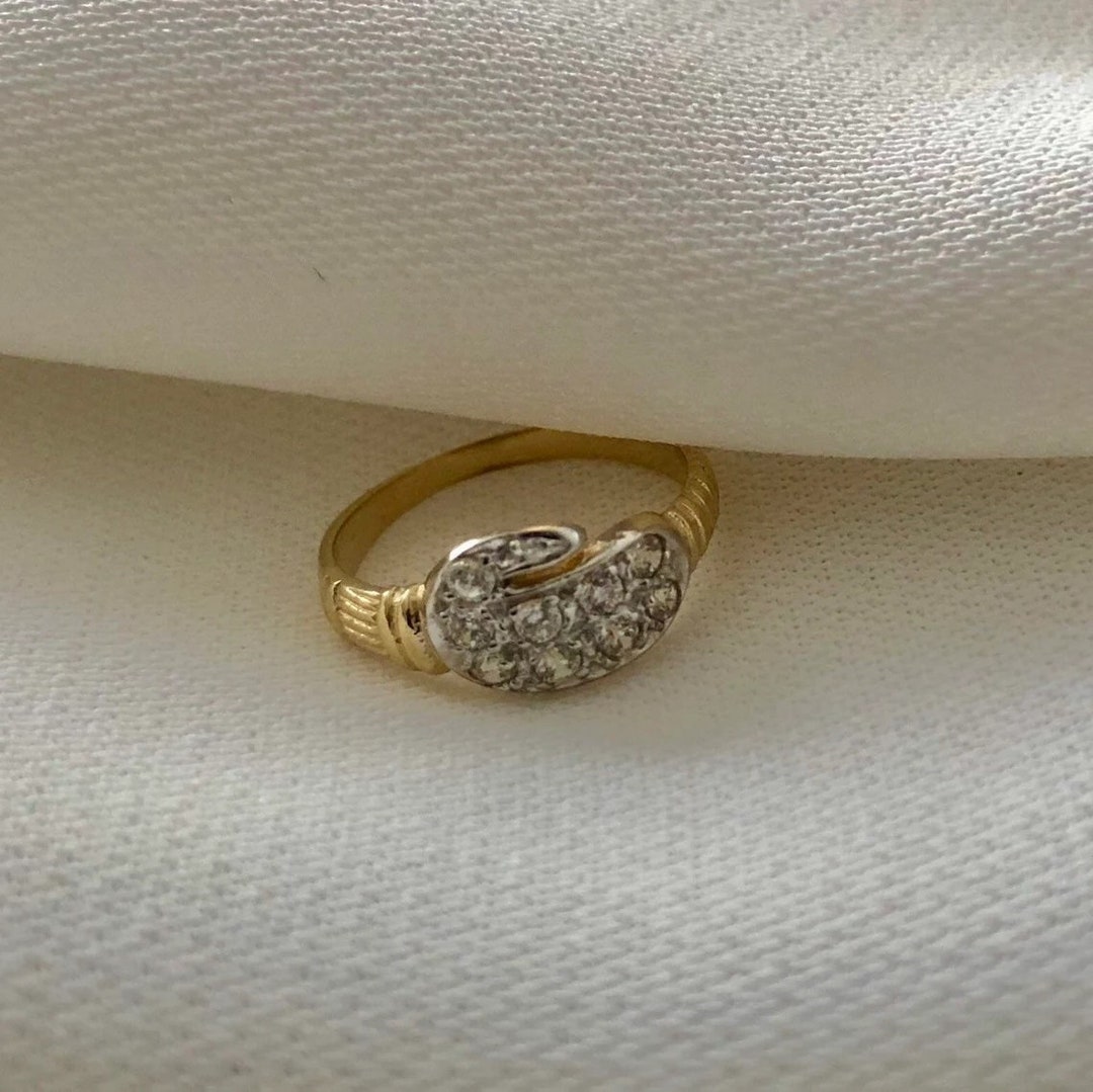 9CT Yellow Gold Baby Ring: Boxing Glove CZ Ring - Etsy UK
