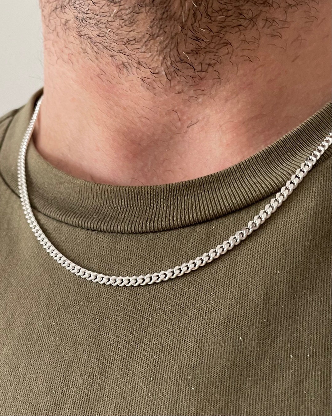 Sterling Silver Curb Chain - Unisex 3mm Silver Necklace - Etsy UK