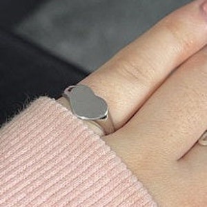 925 Sterling Silver Baby, Children, Girls, Kids Plain Heart Signet ...