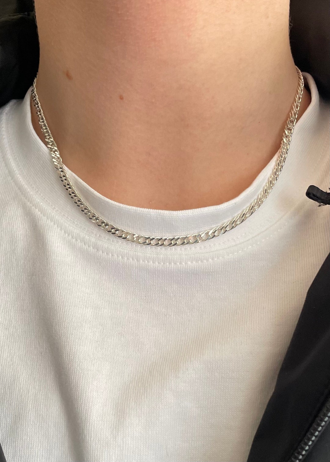 Sterling Silver Double Curb Chain - Men's Gift Boxed Chain (7-30 Inch ...