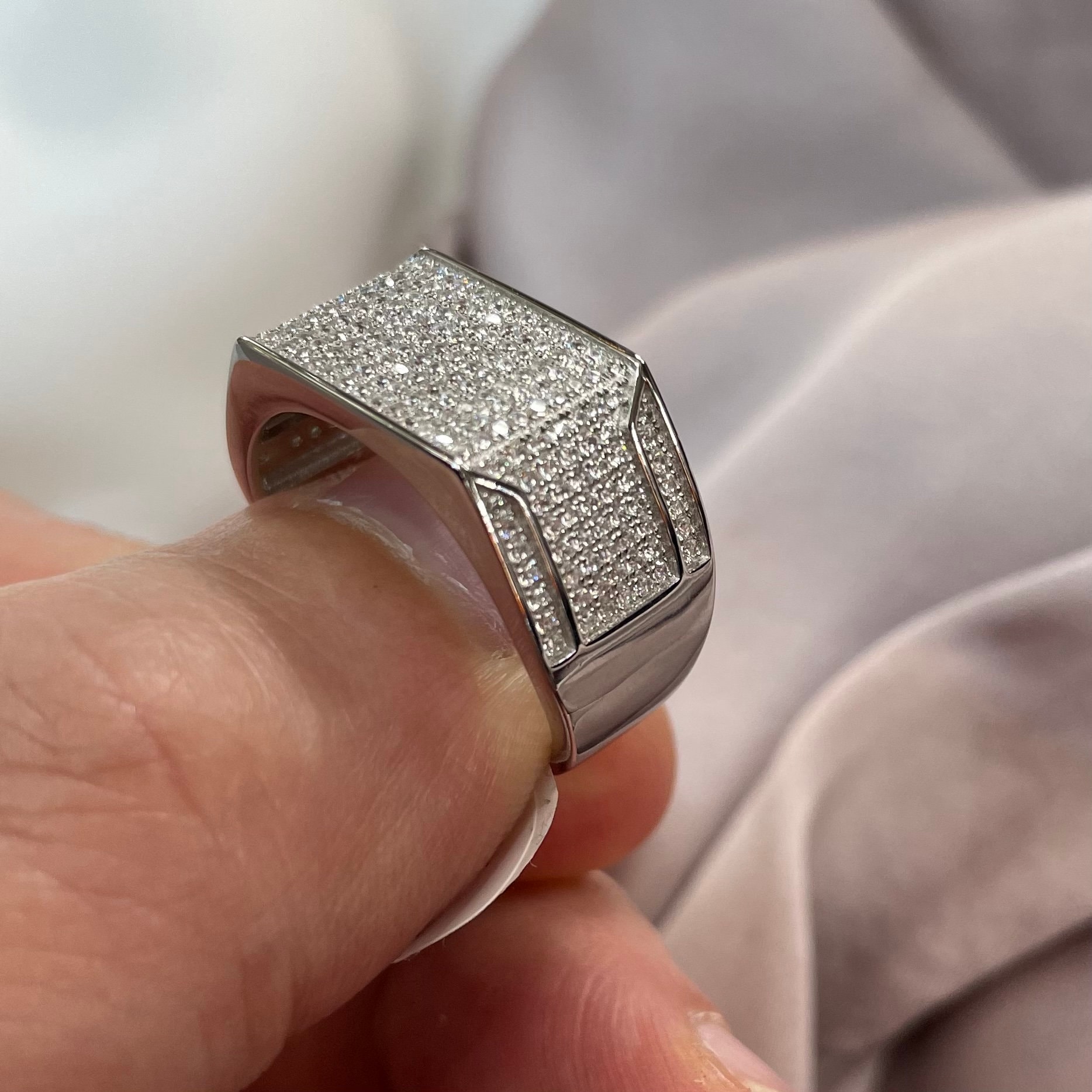 Mens Iced Out Pinky Ring Mens Ring Sterling Silver 925 Signat | Etsy UK