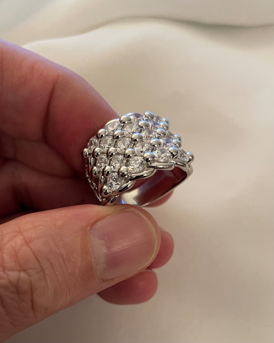 Silver Mens Five Row Keeper Ring S-Z3 Sizes - Gift Boxed Ring 5 Row ...