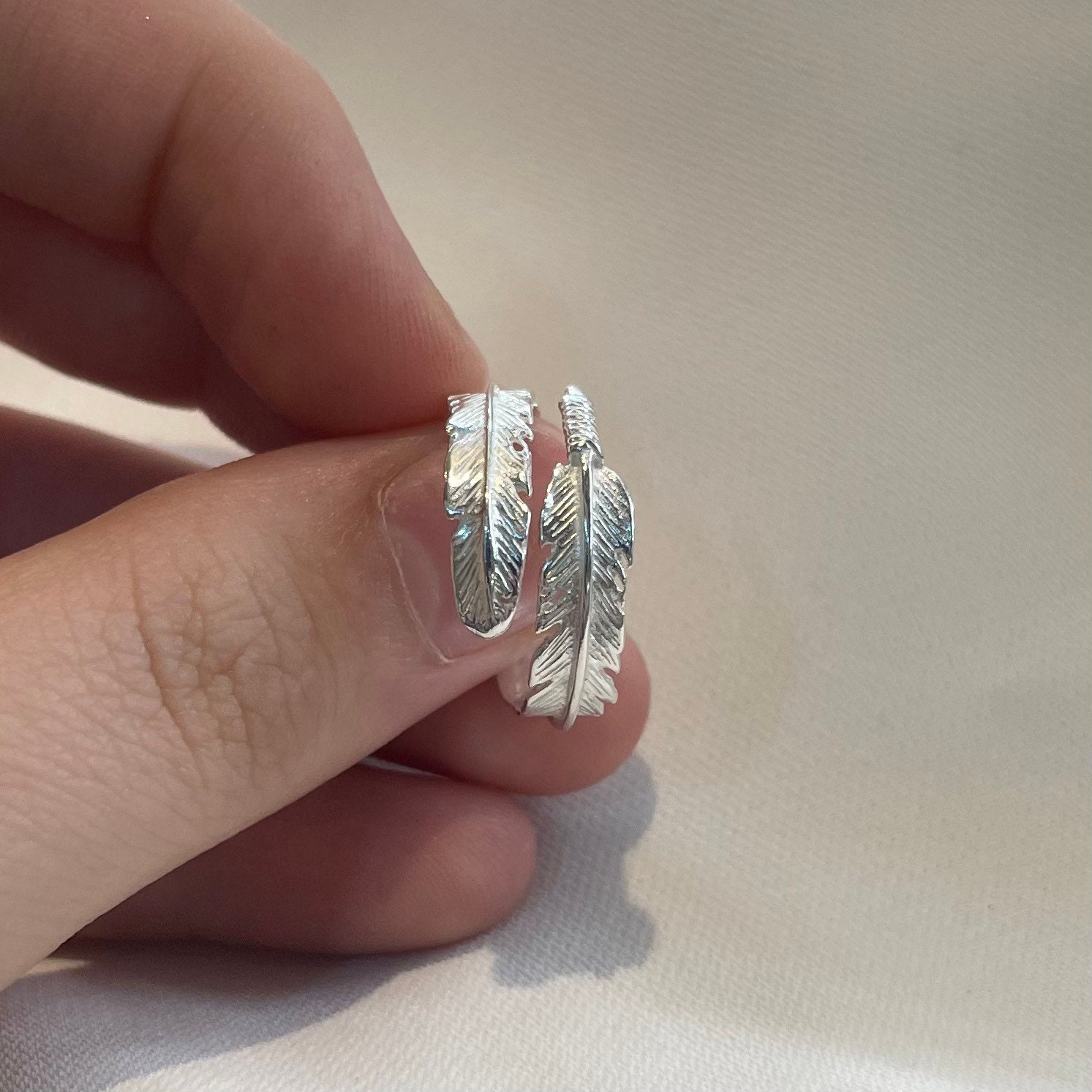 Feather Ring Sterling Silver Ring Hallmark Silver - Etsy UK