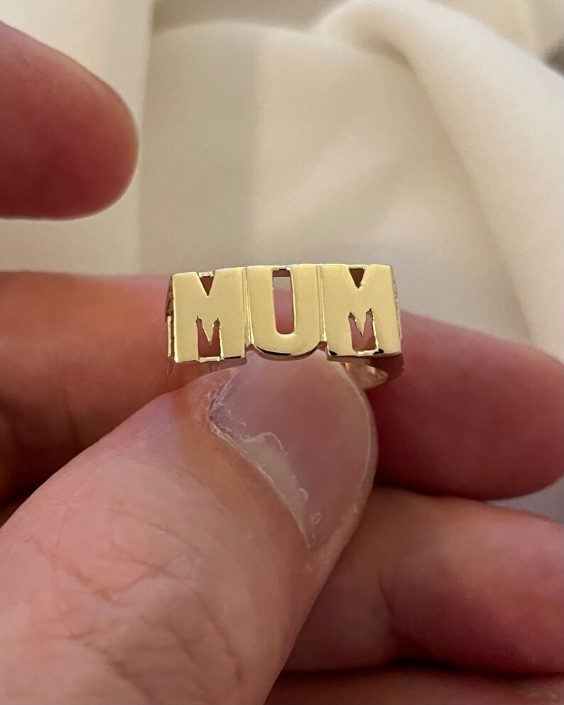 9ct Yellow Gold MUM Ring - Ladies' Gift - Etsy UK