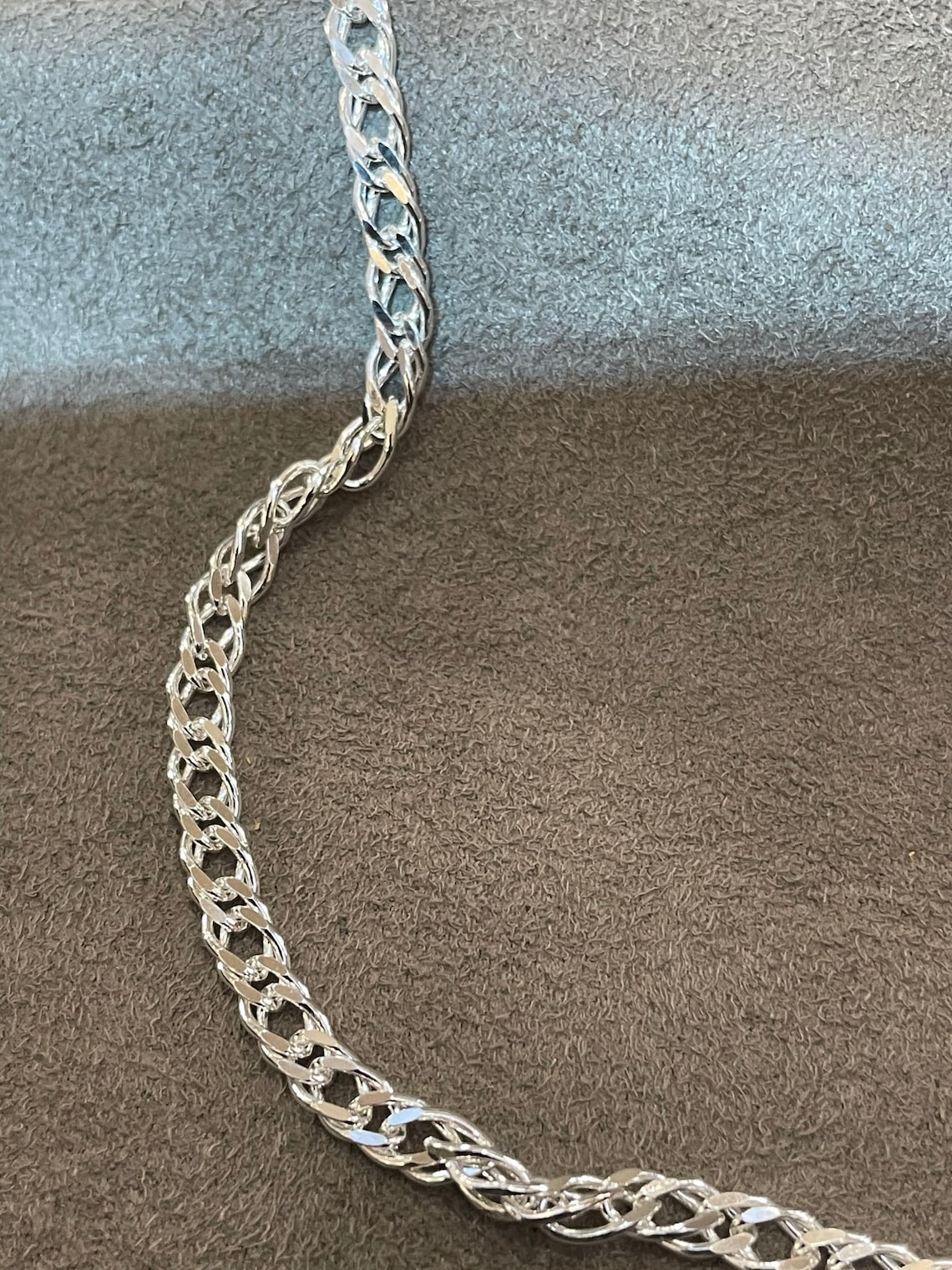 Silver Double Curb Chain Mens Curb Chain Sterling Silver - Etsy UK