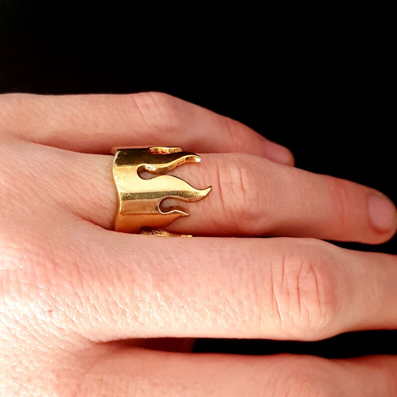 Golden Flame Ring - Etsy