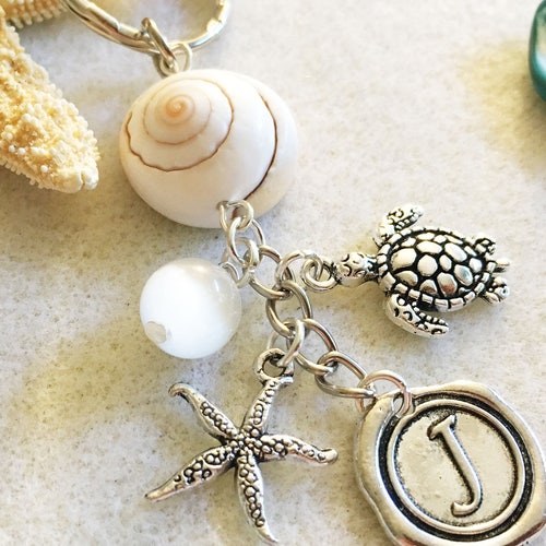 Personalized Beach Keychain for Beach Lovers Gift Sea Turtle - Etsy