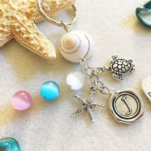 Personalized Beach Keychain for Beach Lovers Gift Sea Turtle Keychain ...