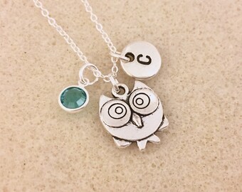 Personalized owl necklace owl gifts owl lover gift owl jewelry | Etsy