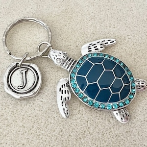 Sea Turtle Keychain Sea Turtle Lover Gift Hawaiian Lover Gift Blue Sea ...