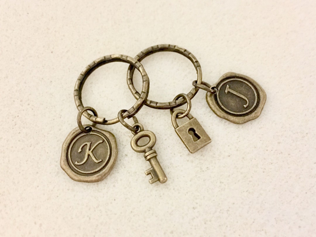 Lock and Key Keychain Couples Gift for Him Couple Keychains Set Couple ...